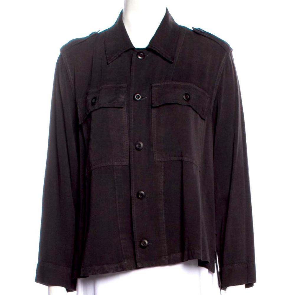 Amo Utility Jacket With Ruffle Back - Gem